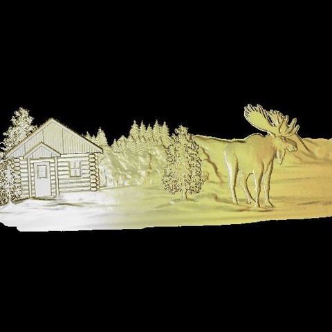 Download free STL files moose near cabin snow cnc ・ Cults