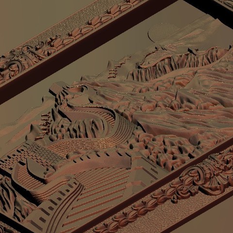 Download free STL file Great chinese wall cnc router machine art frame ...