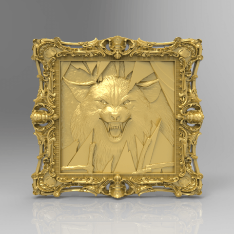 Download free 3D printer designs Agressive wolf fox frame cnc ・ Cults