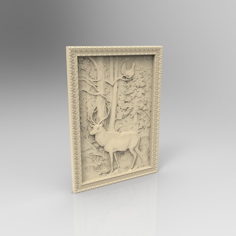Download free 3D printer designs deer and pheasant on a tree forrest ...