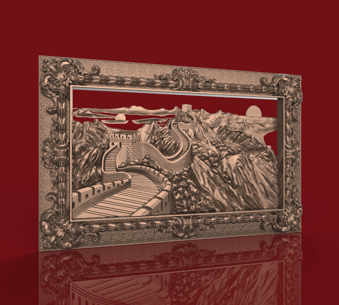 Free STL file Great chinese wall cnc router machine art frame・Template ...