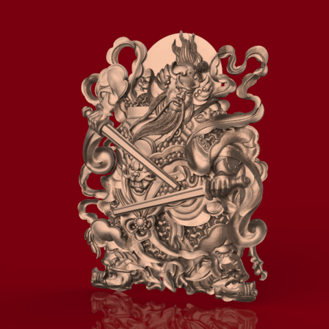 Download free STL file chinese warrior god cnc machine router • Design ...