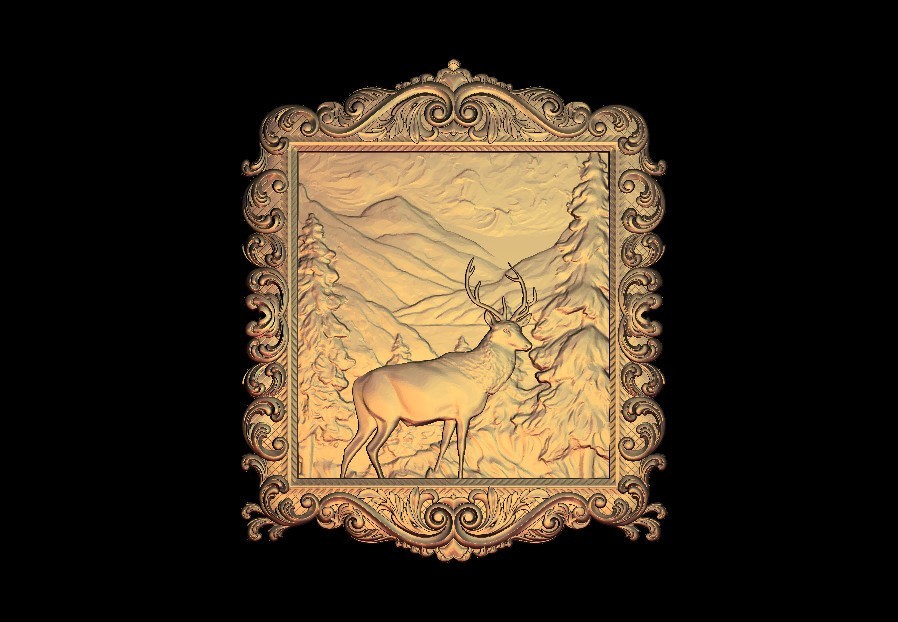 Free STL file deer in the forrest cnc router frame・Design to download ...