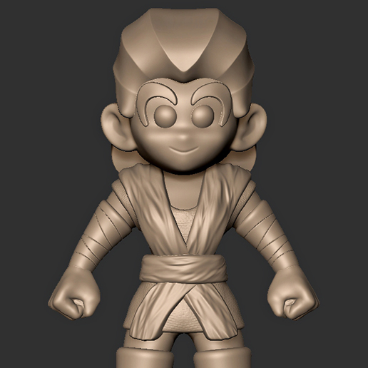 Download OBJ file Rey Chibi ( Daisy Ridley ) STAR WARS The Rise of ...