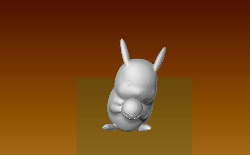 STL file Pikachu with a pokeball・3D printer design to download・Cults