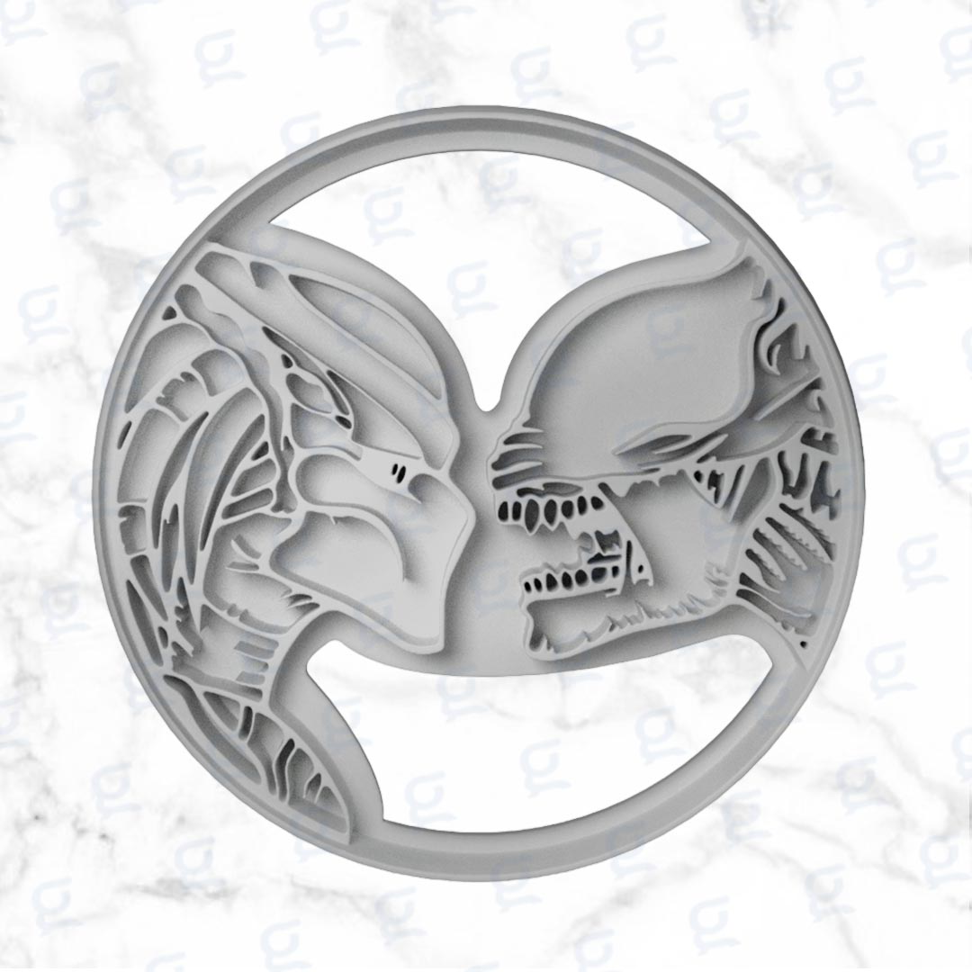 STL file Aliens Vs Predator Cookie Cutter, Fondant and Clay Cutter・3D ...