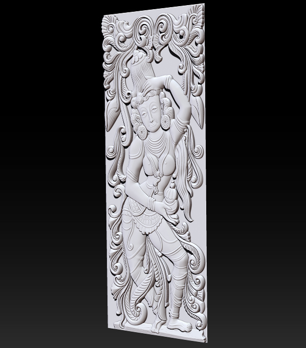 3D file Lord Vishnu as Mohini with Amrit Kalash CNC carving 🪵・3D ...