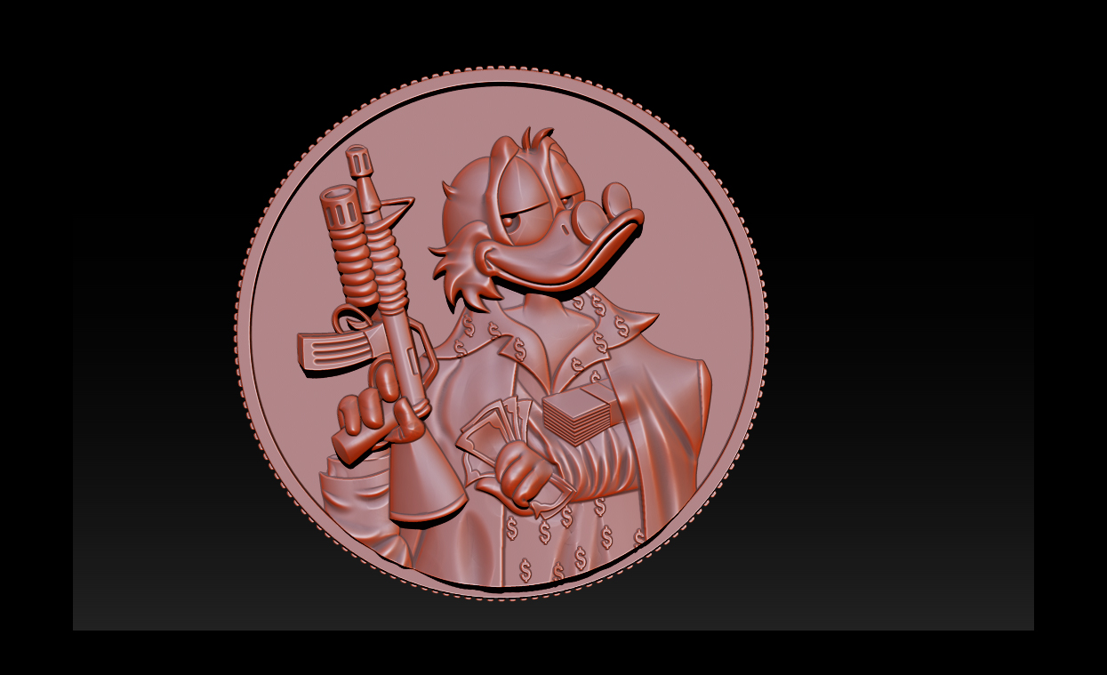 3D file Donald Duck Coin・3D print design to download・Cults