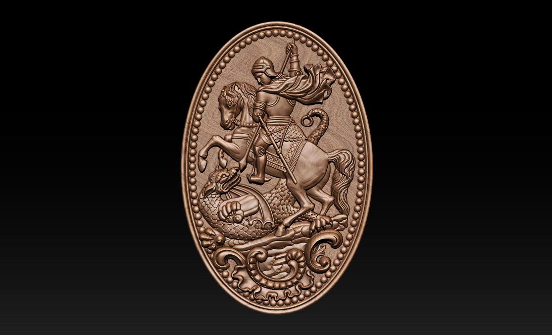 3D file Saint George killing dragon 3D STL Model for CNC Router ...