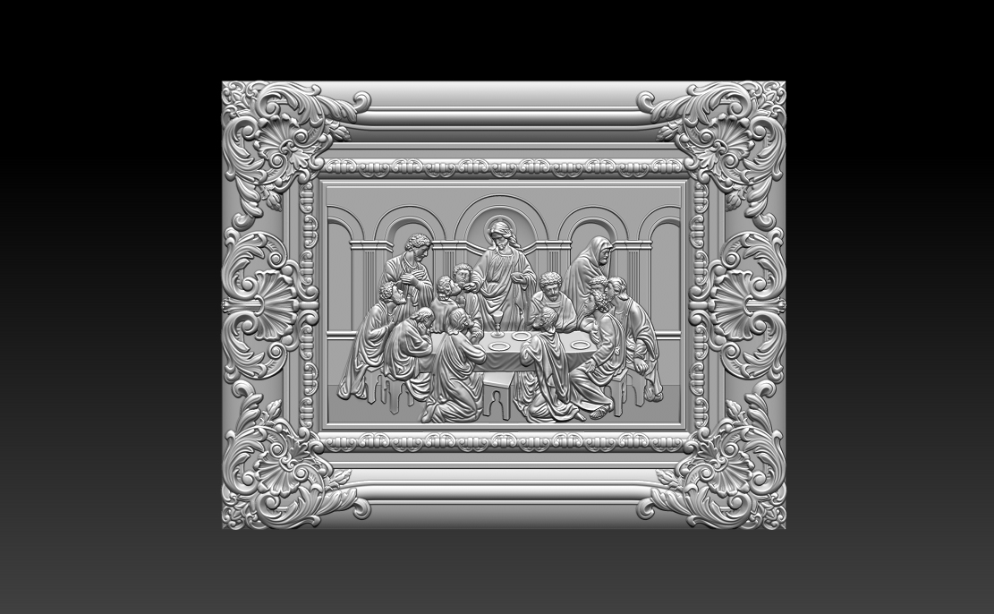 3D file CNC 3d Relief Model STL for Router 3 axis - The Last Supper 👨 ...