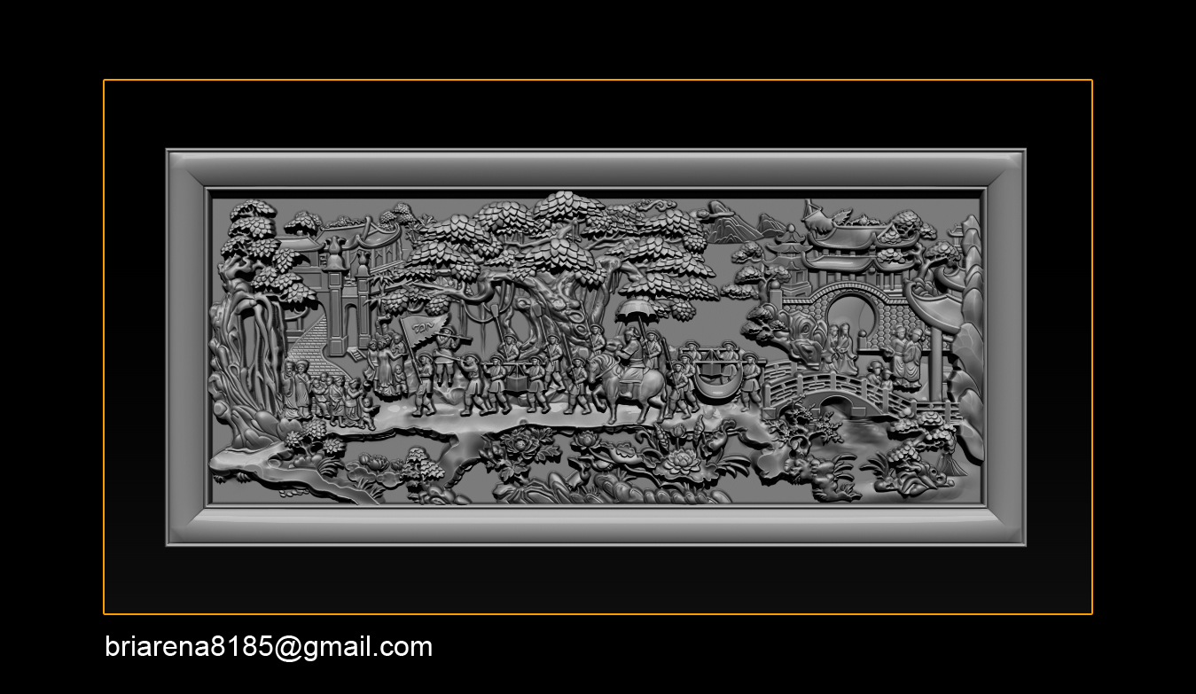 3D file Mural landscape wood carving file stl OBJ and ZTL for CNC・3D ...