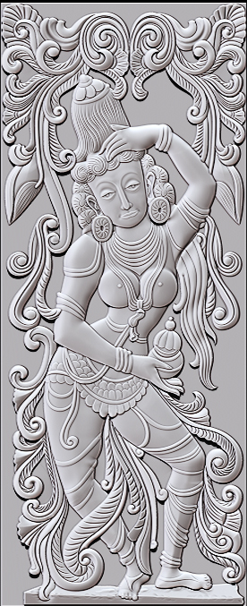 3D file Lord Vishnu as Mohini with Amrit Kalash CNC carving 🪵・3D ...