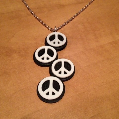Download free 3D printer templates Peace Sign Necklace ・ Cults