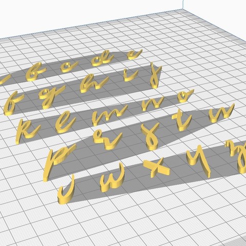 Download 3D printer model Handwriting English Alphabet 3D Text ・ Cults