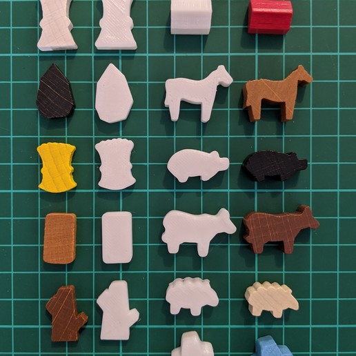 Download free 3D printing designs Agricola game board meeples ・ Cults