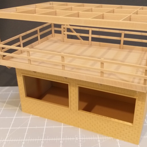 Download free 3D printer files 1:32 scale face-brick building with roof ...