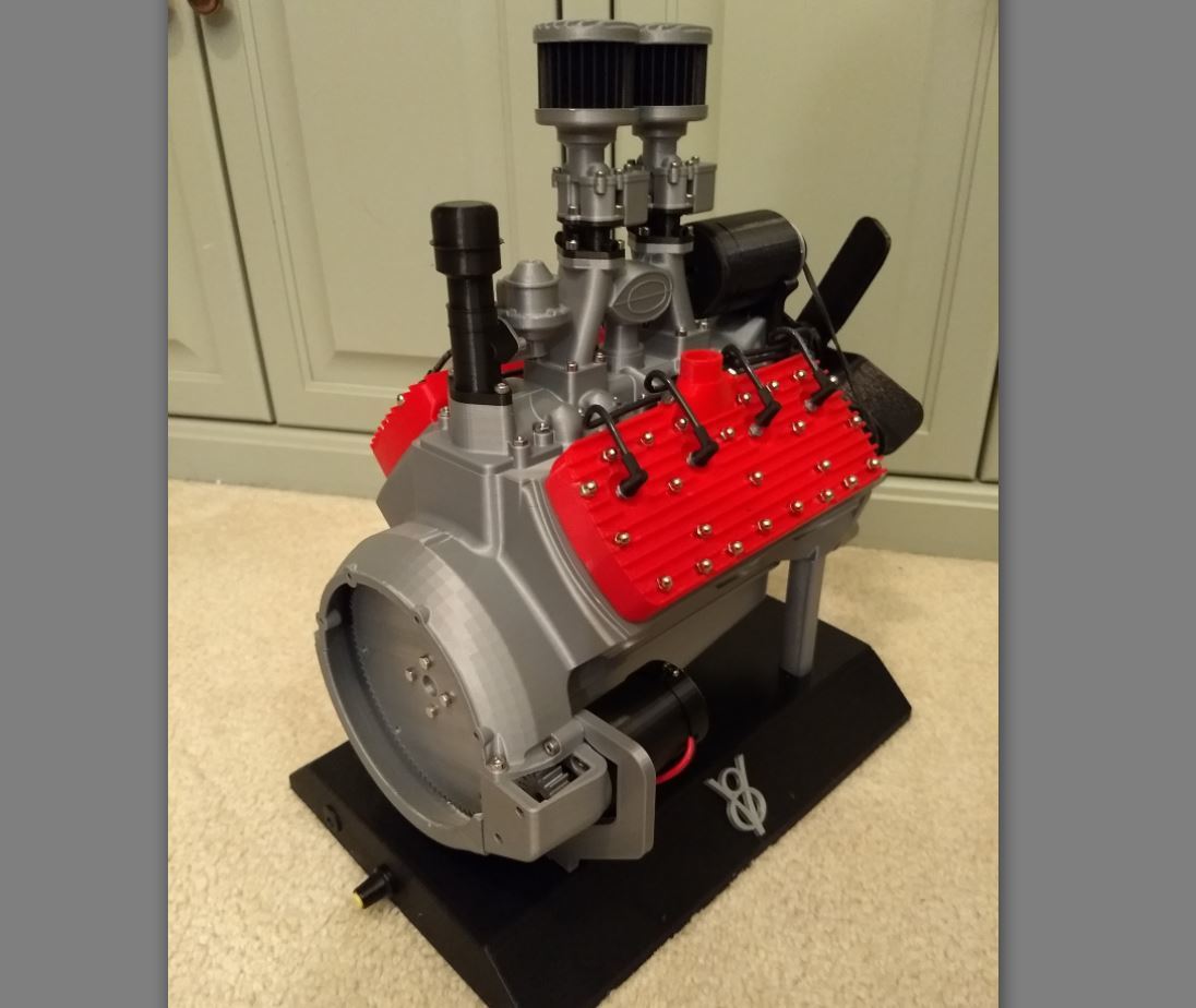 3D print Ford Flat Head V8 Working Model Engine • made with Prusa Mk3・Cults