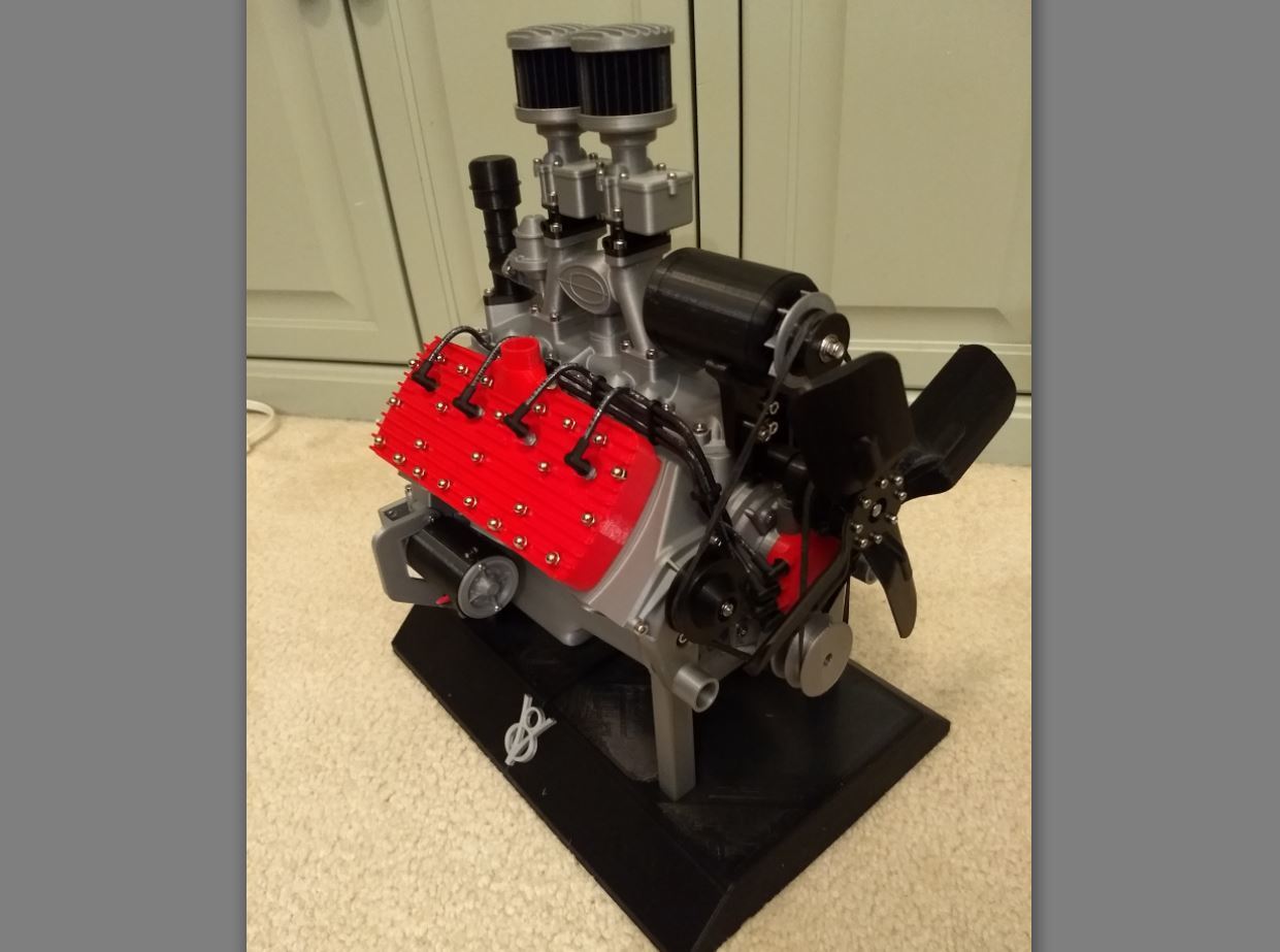 3D print Ford Flat Head V8 Working Model Engine • made with Prusa Mk3・Cults