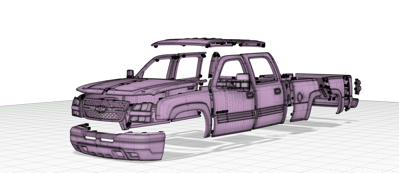 3D file SILVERADO 4 DOOR 2007 450 MM WHEEL BASE 🚪・3D printing idea to ...