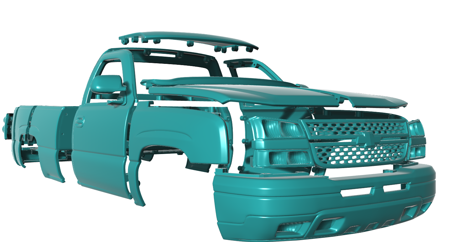 3D file chevrolet silverado 2007 313mm 🚙・3D print object to download・Cults