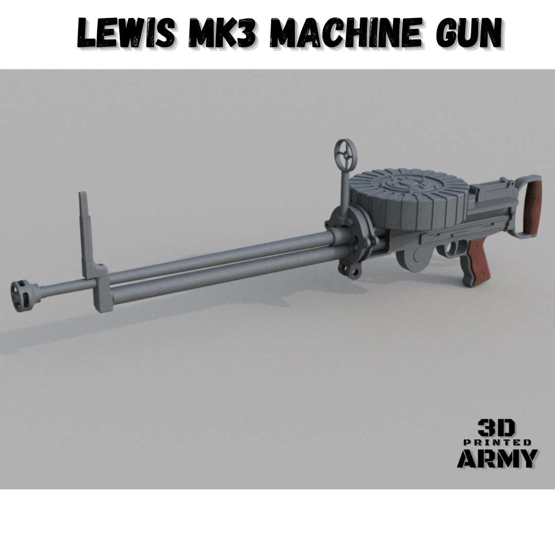 STL file 1/4 scale LEWIS MK3 machine gun 🔫・3D printable model to ...