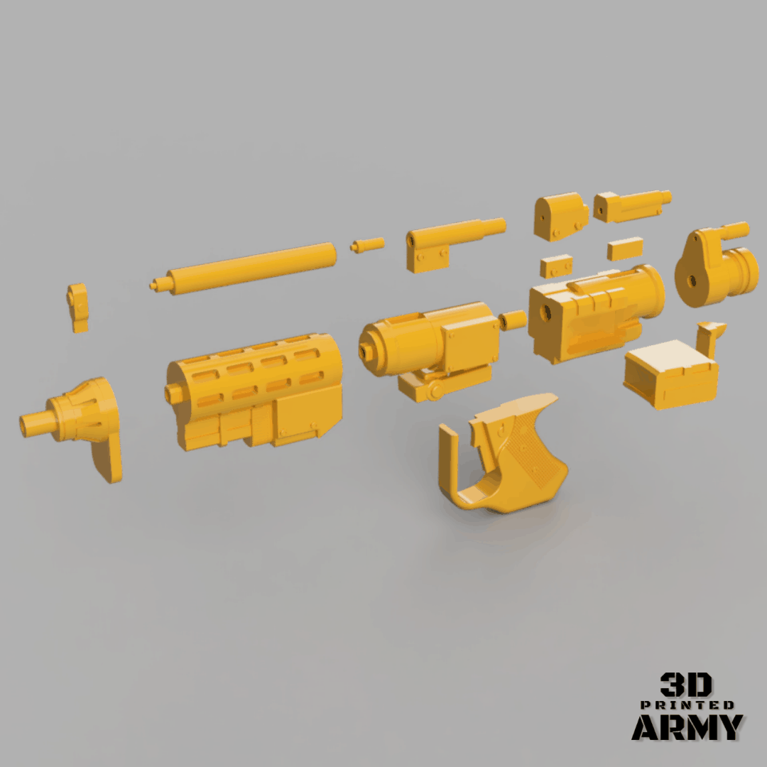 STL file E-5 DROIDS BLASTER RIFLE 🤖・3D printer model to download・Cults