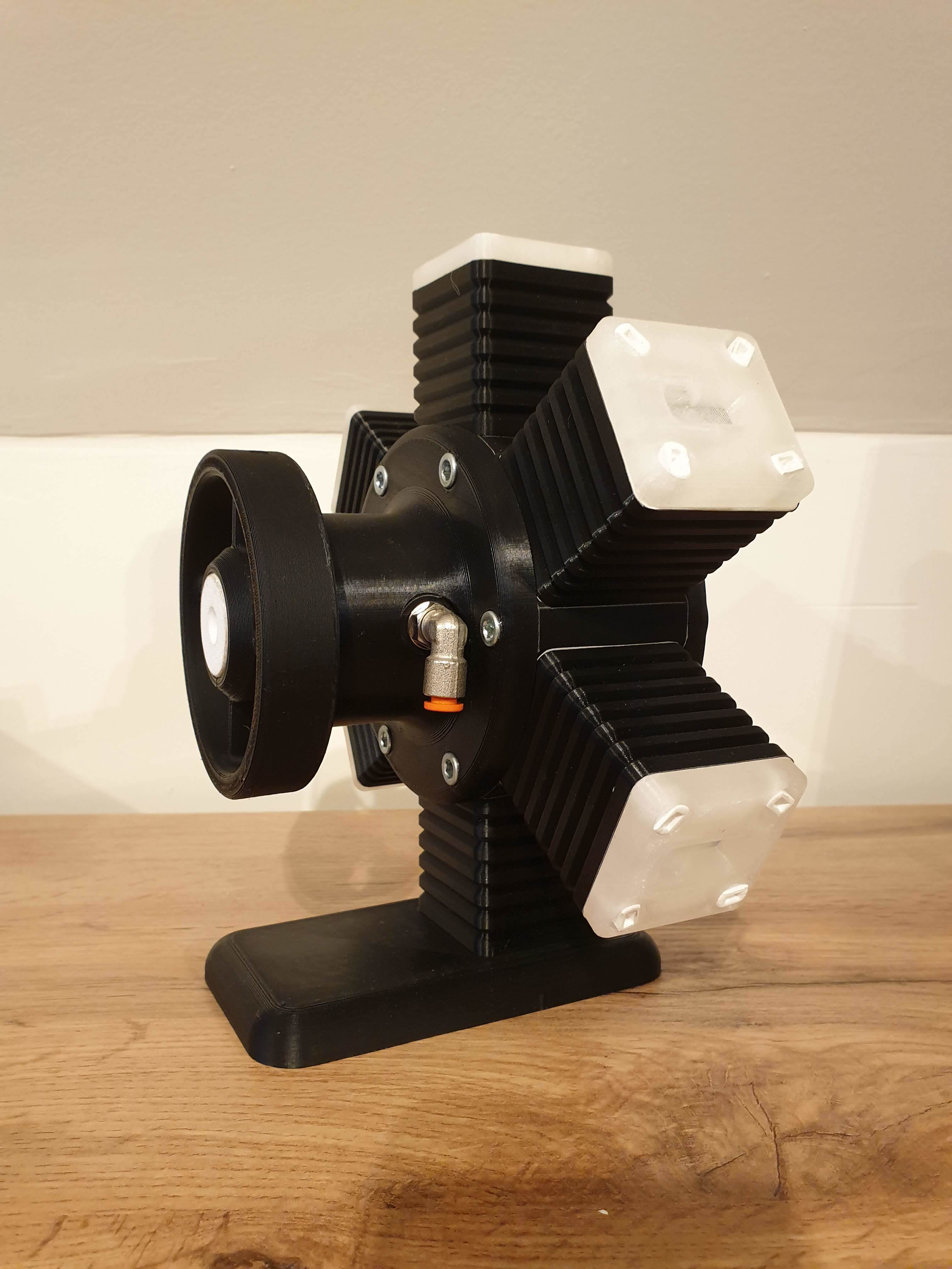 STL file working 6cilinder radial air engine 👽・3D print model to ...