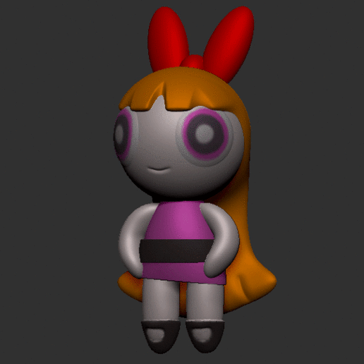 Download STL file Powerpuff Girl Blossom Keychain / Figurine • Object ...