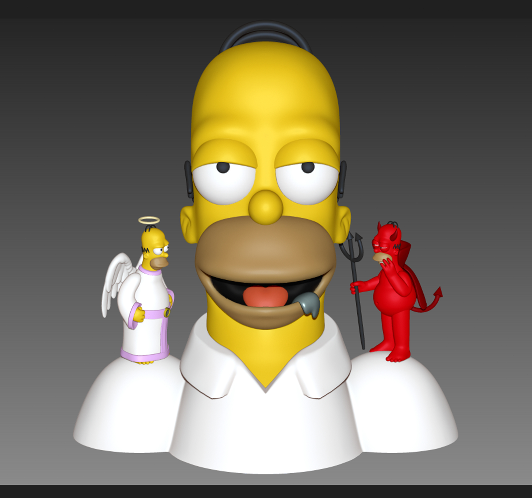 3D file Homer Simpson devil and angel - Color Print 😈・Model to download ...
