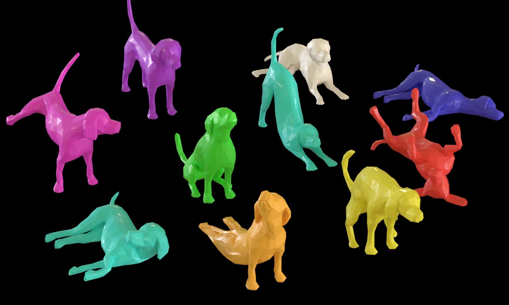 3D file Polygonal Dog v2.0 🐕・3D printer design to download・Cults