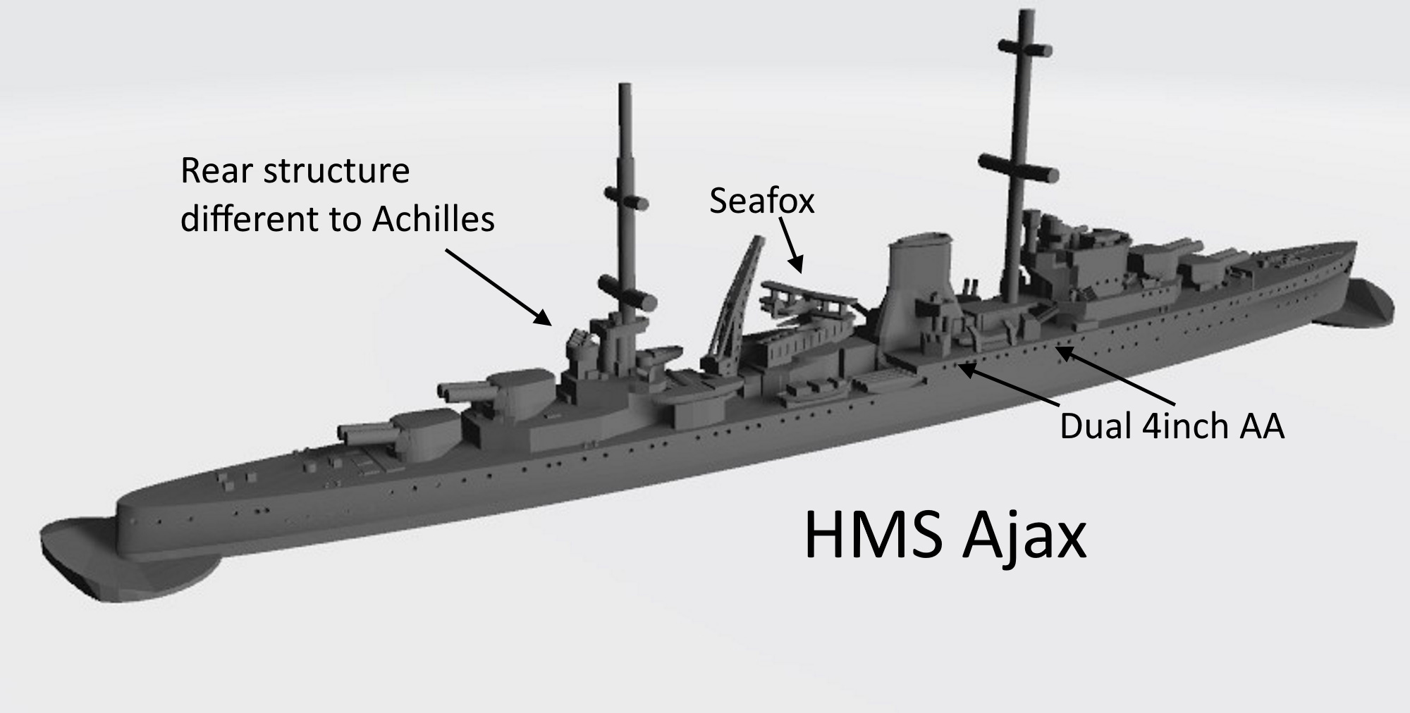 STL file HMS Ajax (1939)・3D printable design to download・Cults