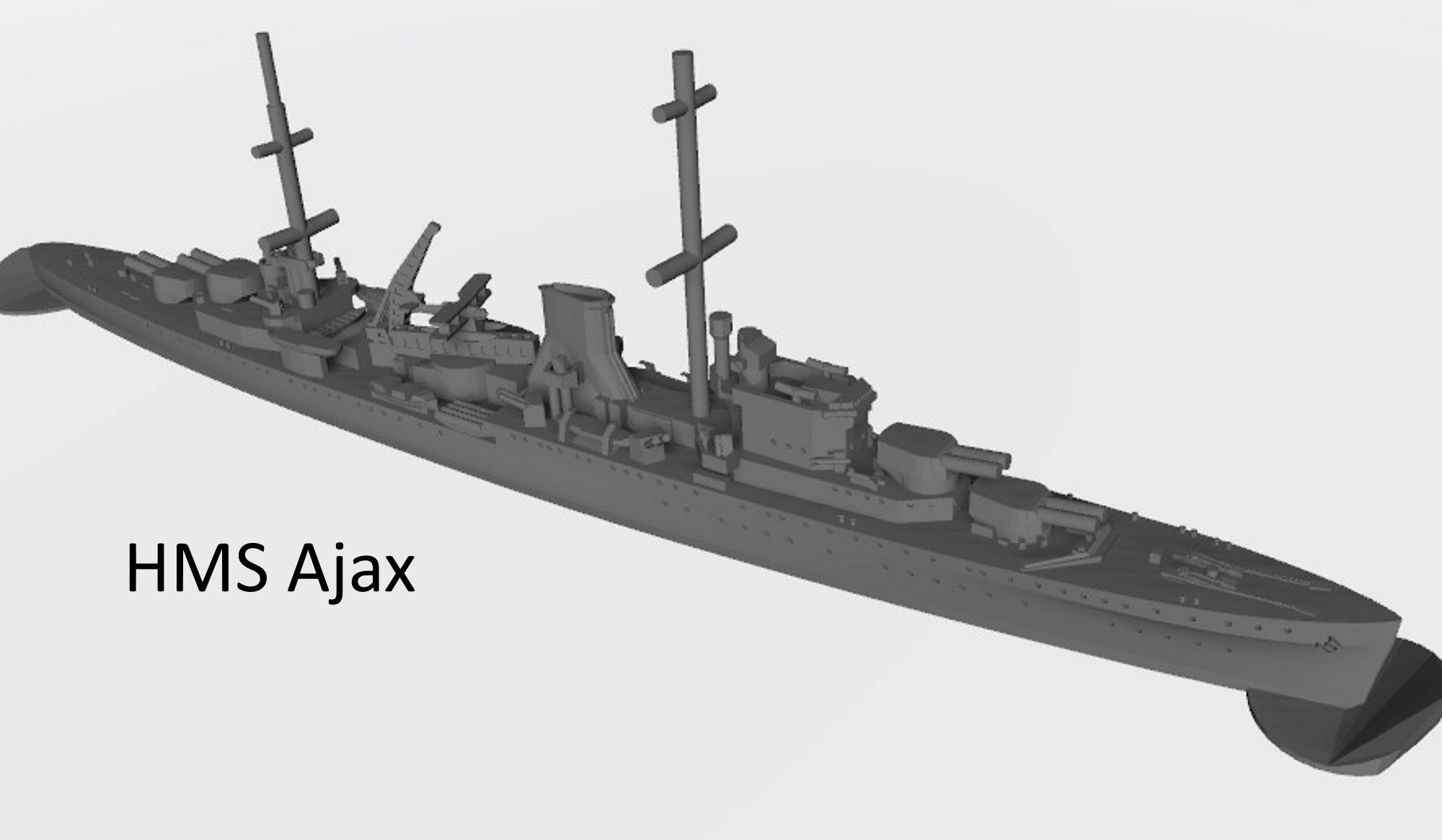STL file HMS Ajax (1939)・3D printable design to download・Cults