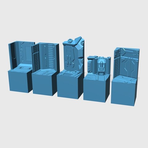Download STL files The Facillity - Set of 5 Showcase Stands ・ Cults