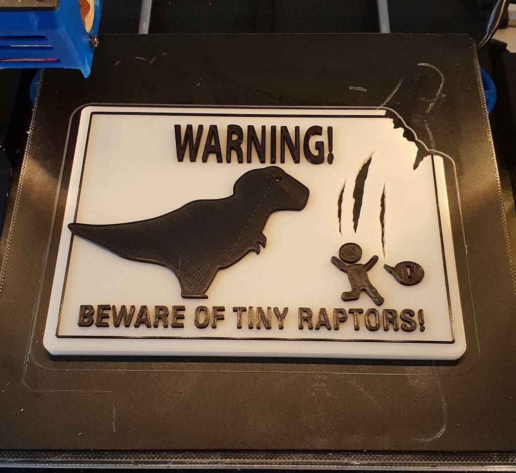 Free 3D file Beware of tiny raptors! warning sign・Template to download ...