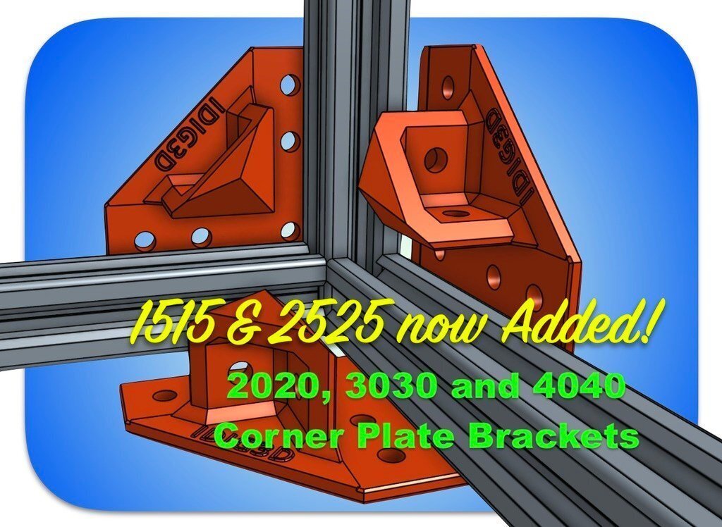Free STL file Extrusion Corner Plate Brackets for 1515, 2020, 2525 ...