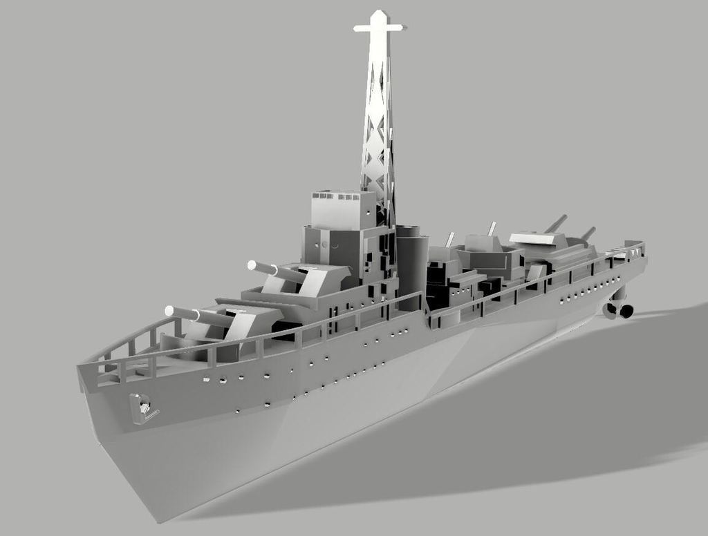 Download STL file Zealous ahi Eilat Destroyer class ship • 3D printer ...