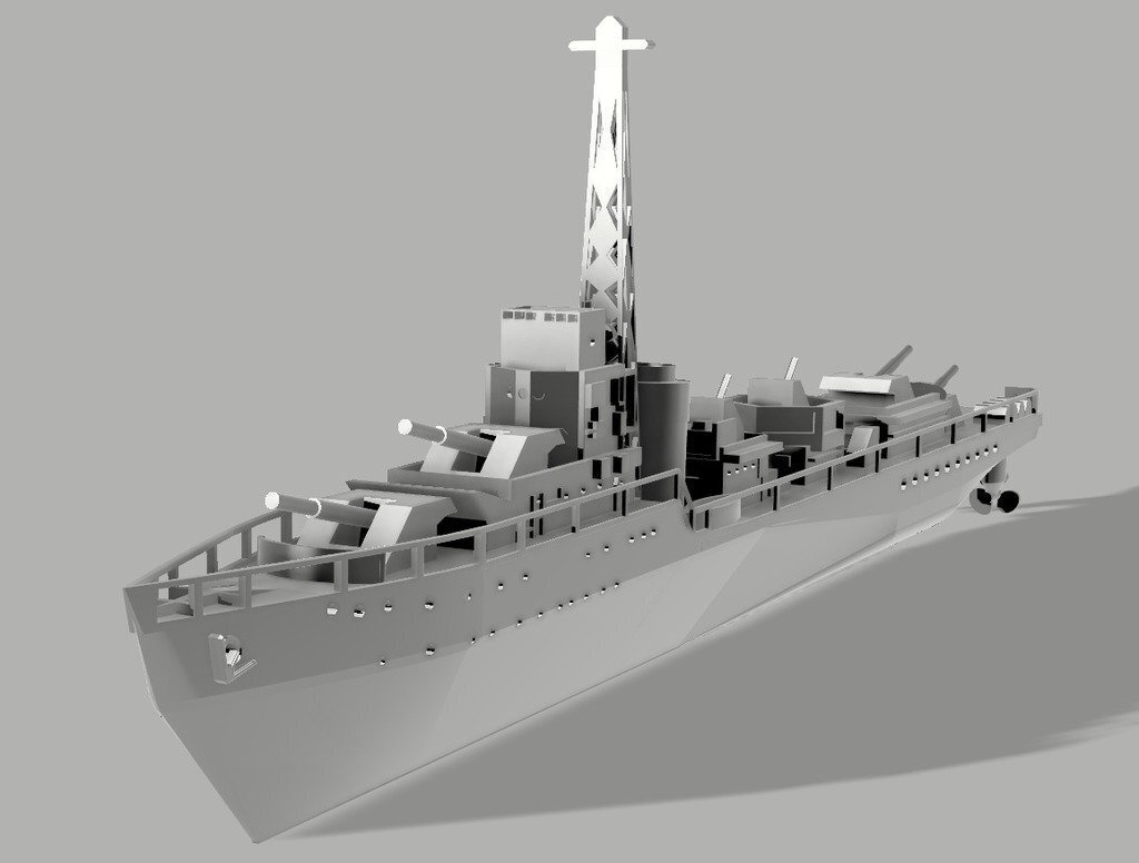 Download STL file Zealous ahi Eilat Destroyer class ship • 3D printer ...