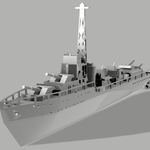 Download STL file Zealous ahi Eilat Destroyer class ship • 3D printer ...