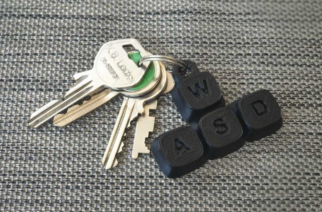 STL file WASD Let's play keychain・3D printer design to download・Cults