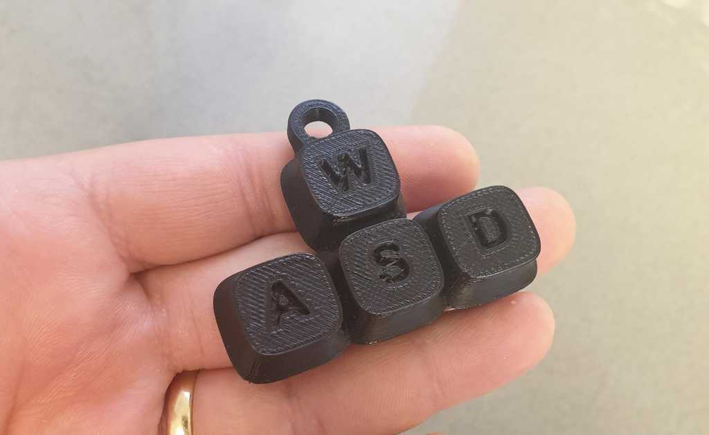 STL file WASD Let's play keychain・3D printer design to download・Cults