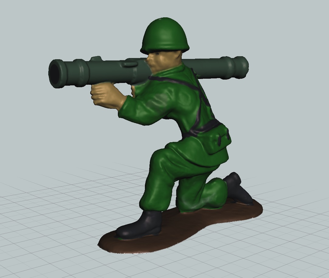Descargar archivo STL Bazooka disparando soldado de juguete. • Modelo ...