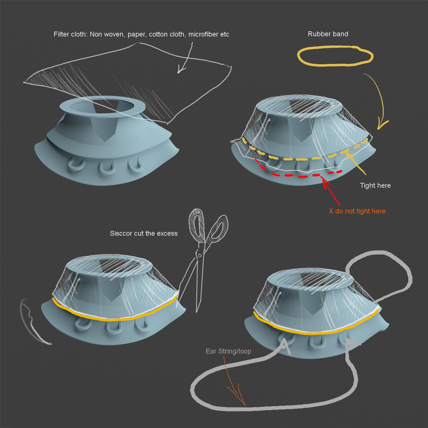 STL file Simple Mask Adapter v1.1 ⚕️・3D printer design to download・Cults