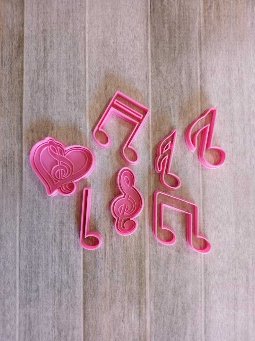 STL file MUSICAL NOTE COOKIE CUTTER KIT X7 PACK・3D printer model to ...