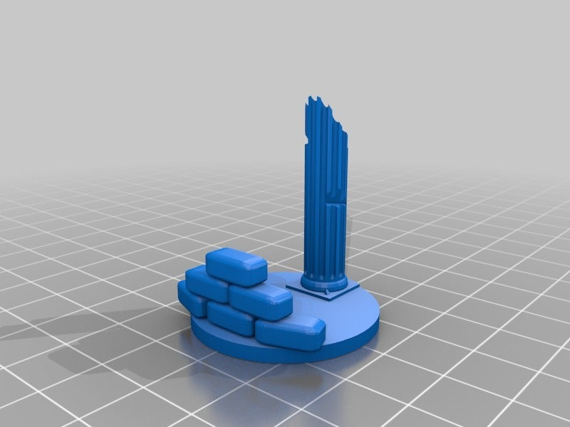 Free STL file 32mm Round Bases With Ruin Pillars (x15) for Dungeons ...
