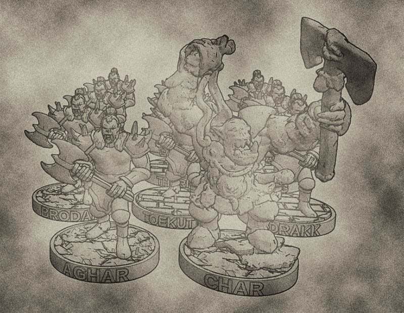 Free STL file Personalised 32mm bases for Orc / Ork Units for Dungeons ...
