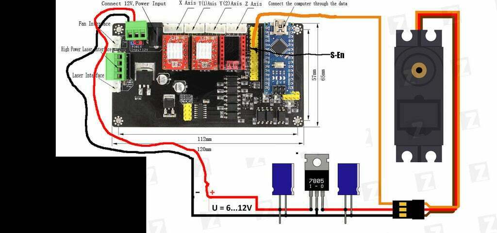 STL-Datei DrawingBot plotter, laser engraver on the base MG996R servo ...
