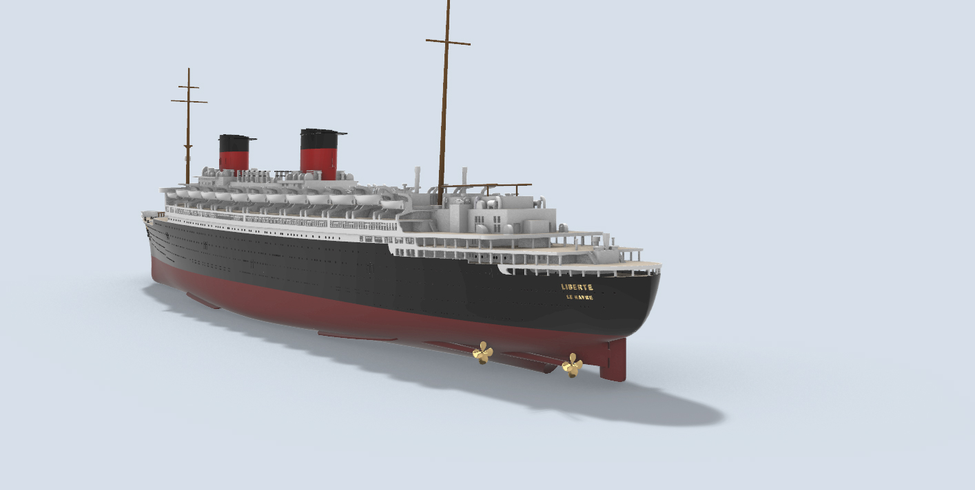 STL-Datei SS LIBERTE ocean liner (1950 version) printable model - full ...