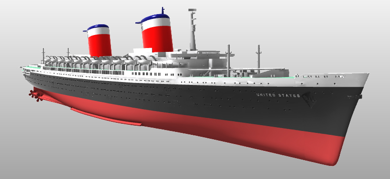 STL file SS United States Ocean Liner 🌊・3D printer model to download・Cults