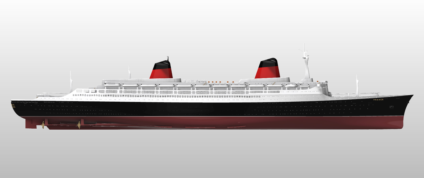 STL file Paquebot FRANCE (1960) ocean liner 1/600 print ready model kit ...
