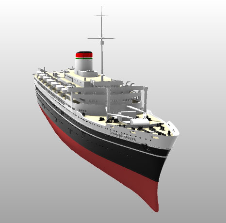 STL file SS Andrea Doria Ocean Liner, full hull and waterline versions ...